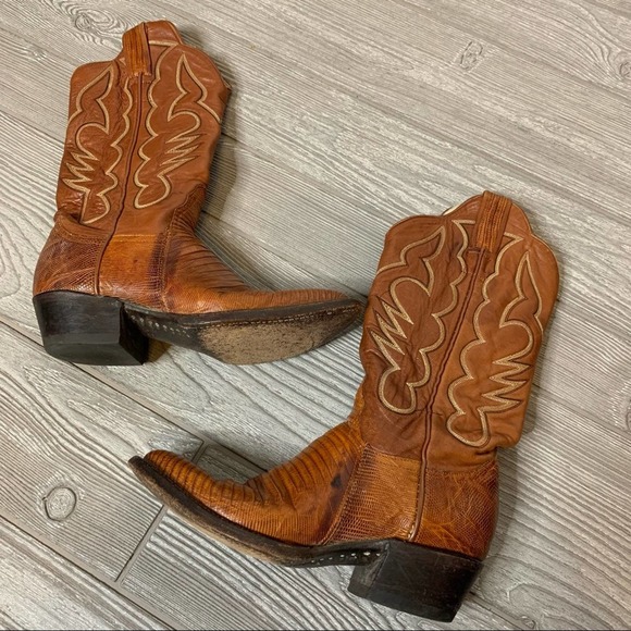 Larry Mahan | Shoes | Larry Mahan Vintage Leather Embroidered Cowboy ...